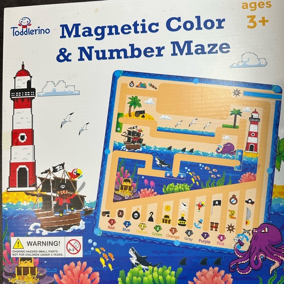 Toys | Magnetic Color Number Maze Pirate Themed | Poshmark